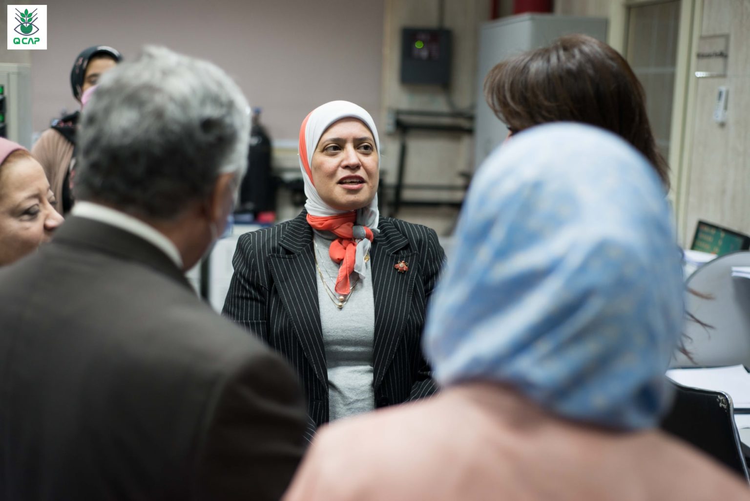 Dr. Ghada Ali and Dr. Mohamed Soliman inspect the QCAP laboratory | Qcap